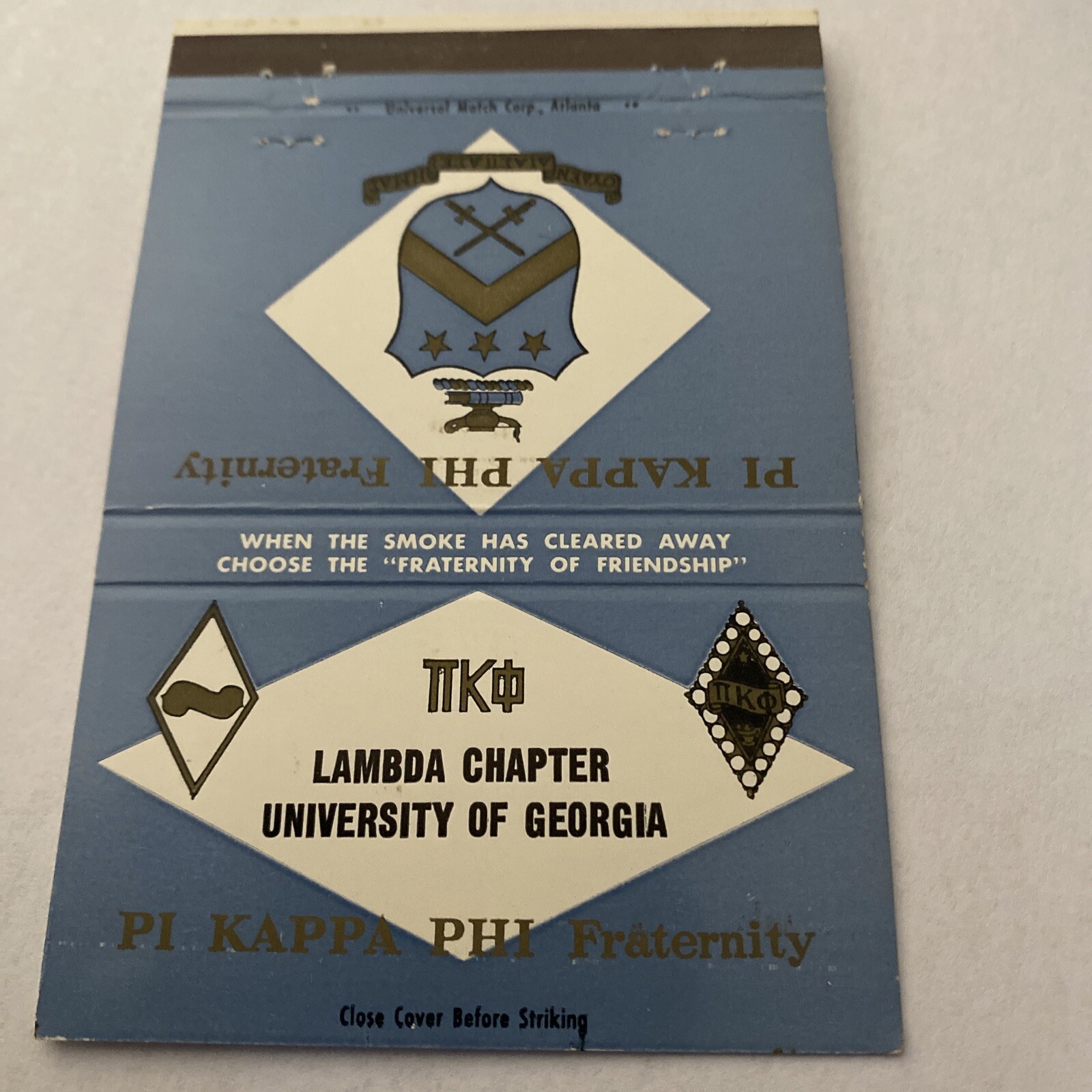 Vintage Matchbook Cover Matchcover University Of Georgia Lambda Chapter ...