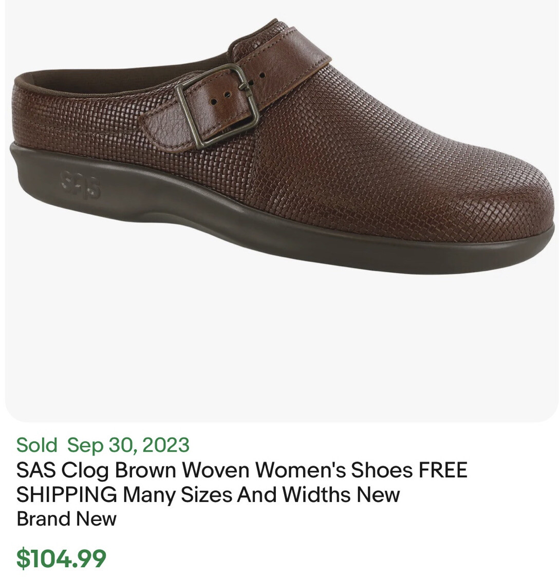 SAS+Women%27s+Shoes+Clog+Woven+Brown+10+Wide+Save for sale online | eBay
