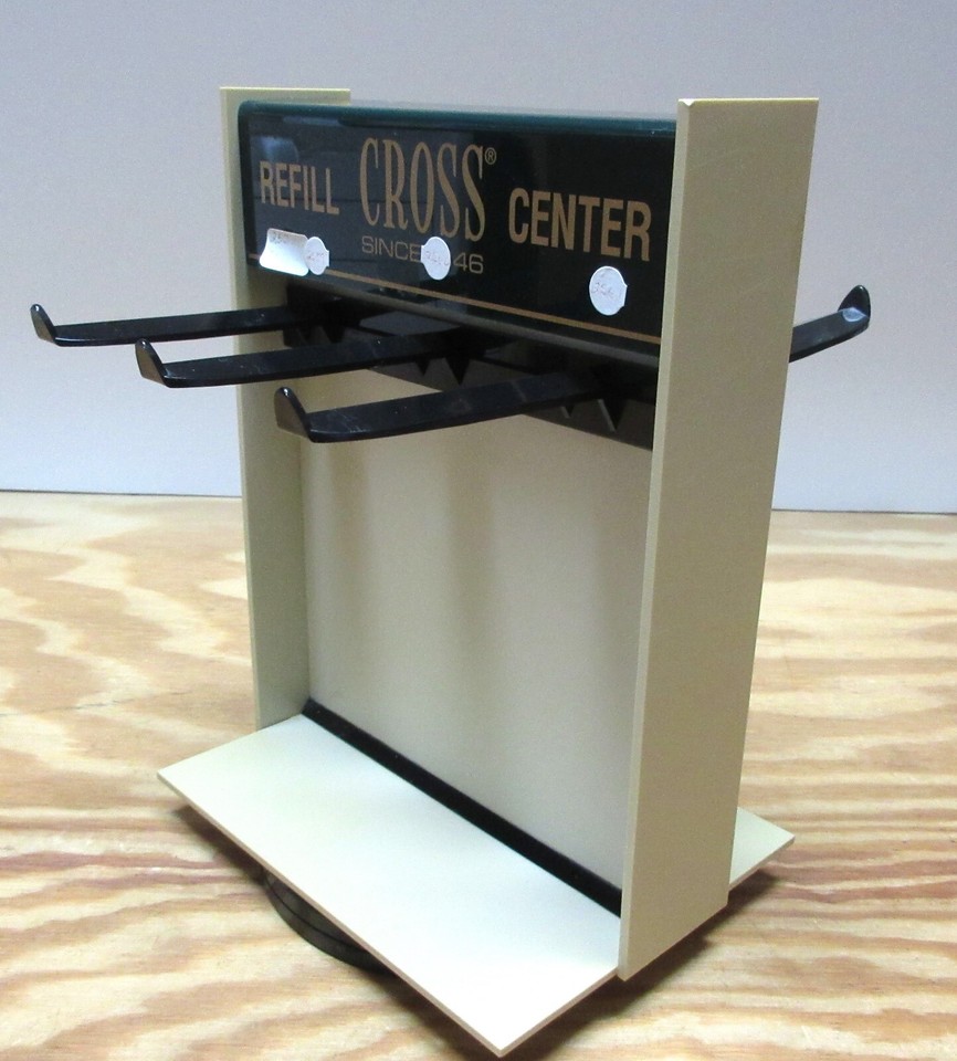 Vintage CROSS REFILL CENTER display stand store rotating spinner holder ...