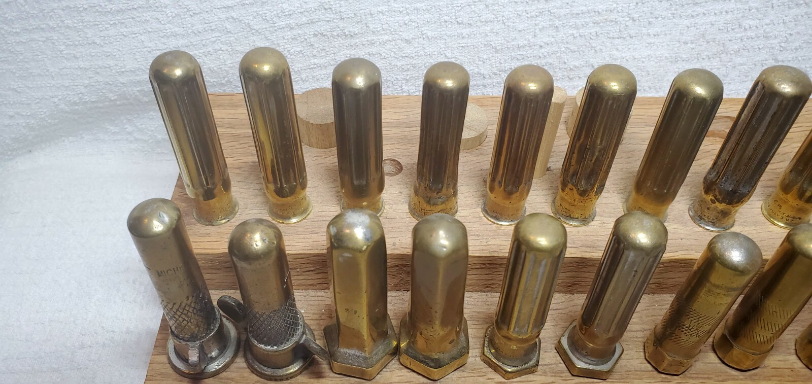 LARGE COLLECTION OF 39 VINTAGE BRASS VALVE STEM DUST CAPS MODEL A & T ...