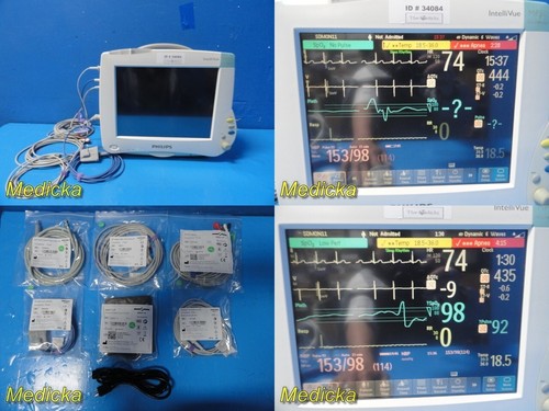 Philips Critical Care Patient Monitor, MP50 W/ Modules, Printer & Leads ...