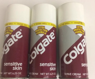 (3) Colgate Shave Cream Foam 6.25oz can Rich Thick Lather Sensitive ...