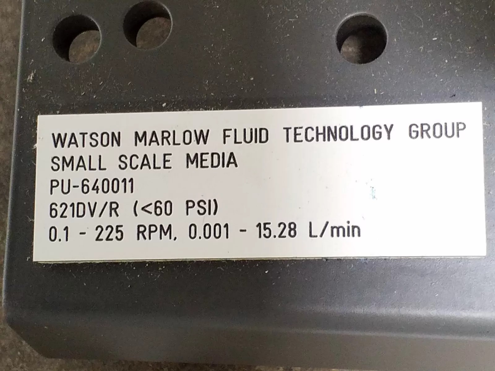 WATSON MARLOW 621DV/R PU-640011 PUMP HEAD 621/620 W/ NORD SK 01XZ N56C ...