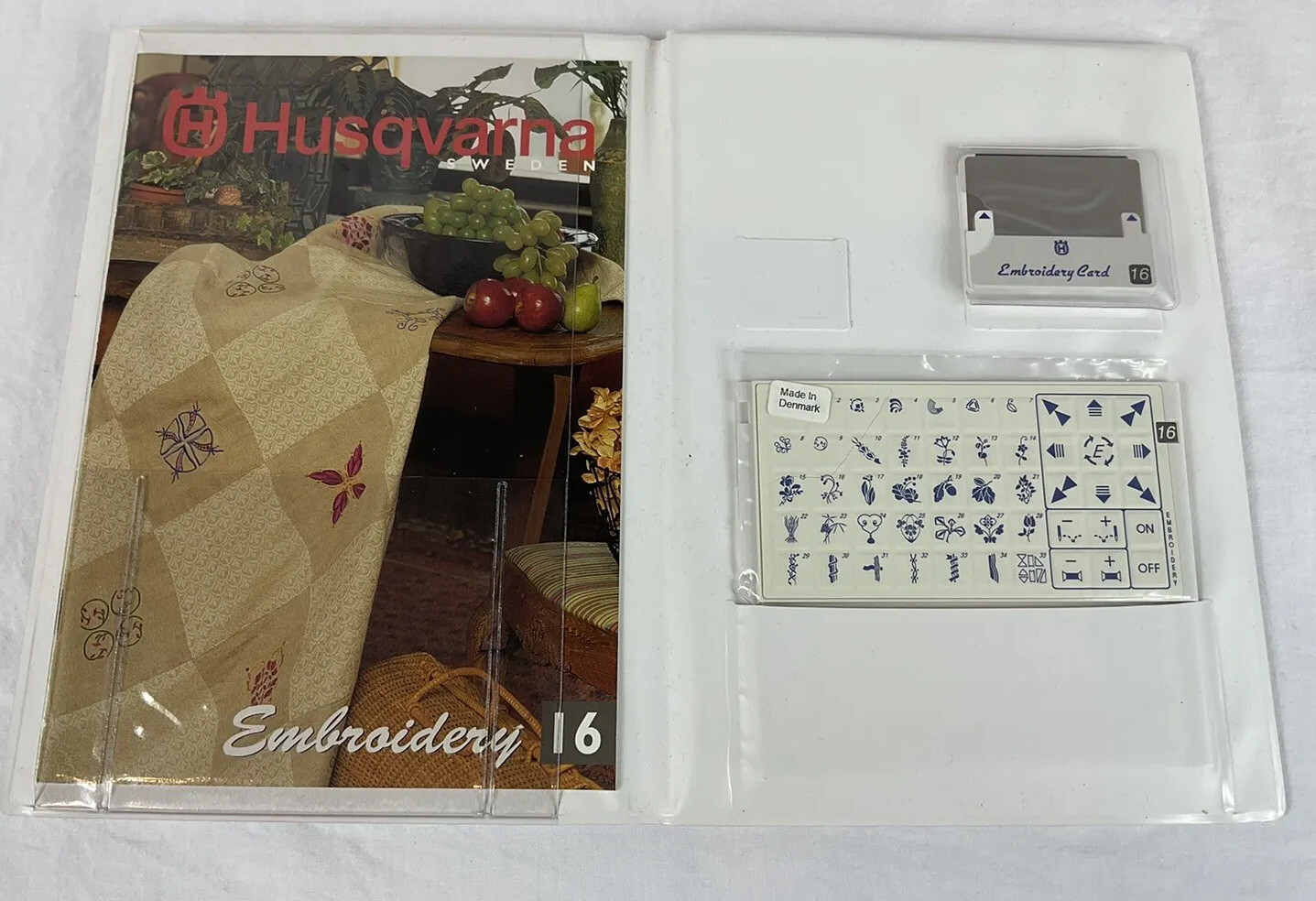 Husqvarna Viking Embroidery 16 Card Cassette Book Fits 1 Rose