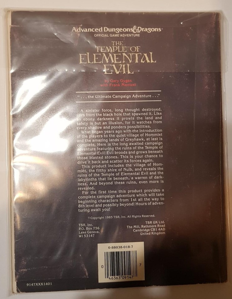 AD&D The Temple of Elemental Evil T1-4 Super Module 9147 | eBay