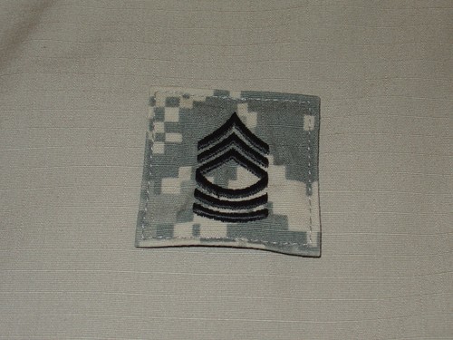 NEW US ARMY ACU RANK E-8 MASTER SERGEANT MSG UNIFORM PATCH TAB W/HOOK ...