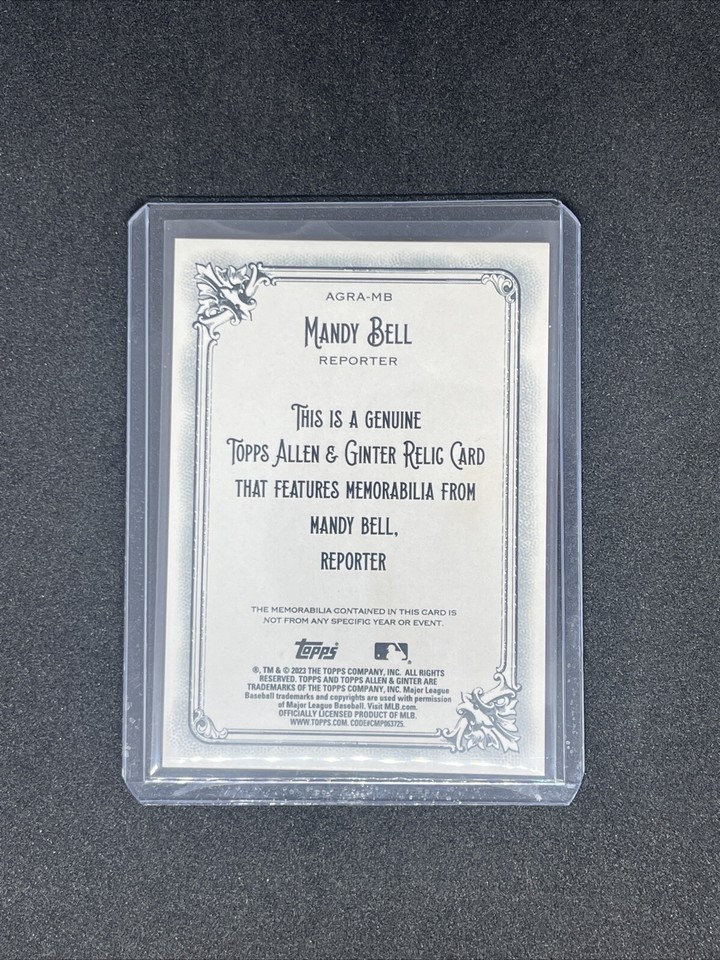 2023 Topps Allen & Ginter Mandy Bell #AGRA-MB Full Size Relic Reporter ...