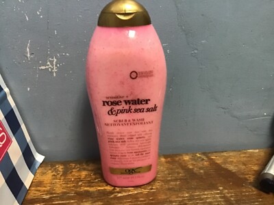 OGX sensitive +Rosewater & pink sea salt scrub & wash 19.5 oz | eBay