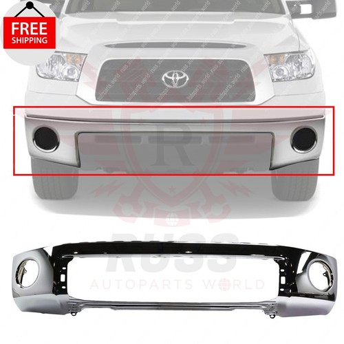 Bumper Front Steel Chrome Fits 2007-2013 Toyota Tundra 521110C021 ...