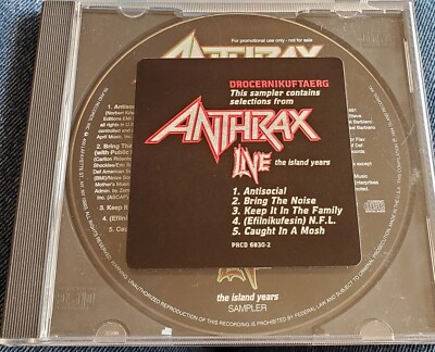 Anthrax - Live "The Island Years" - Rare LIKE NEW Promo Advance Sampler ...