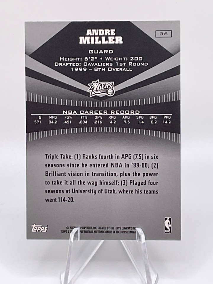 Andre Miller 2006-07 Topps Triple Threads #36 Philadelphia 76ers /899 ...
