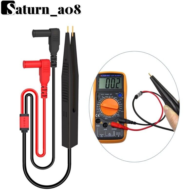 11PCS Multimeter Test Lead Kit Tweezer Alligator Clip Wire Electrical ...