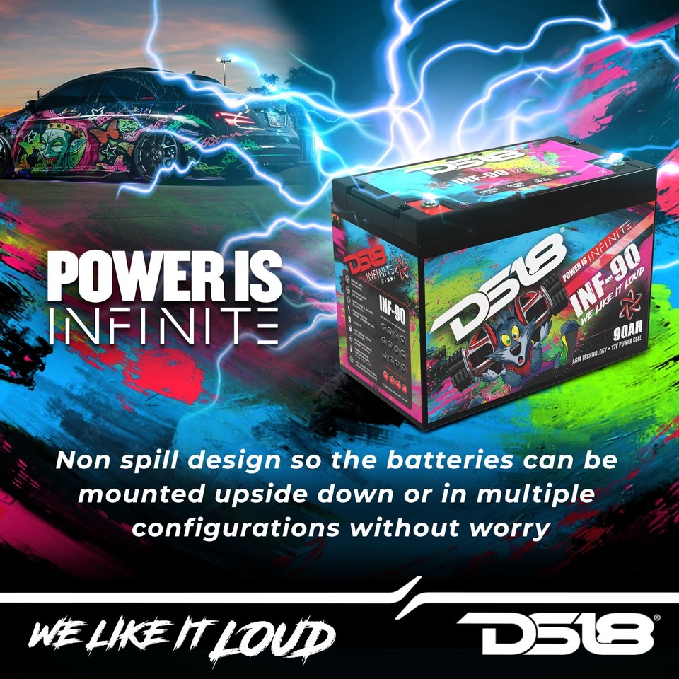 DS18 INF-90AH INFINITE 90 AH AGM Power Cell Battery 12 Volts ...