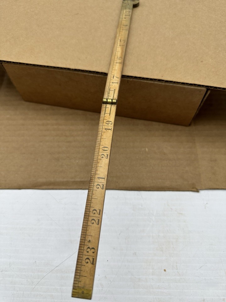 Vintage - Stanley No 61 Wooden Wood Brass Fold Out Ruler 24 inch Made ...