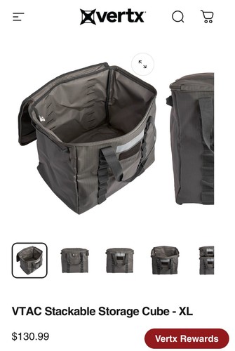 Vertx VTAC Stackable Storage Cube XL Base Gray Ripstop Nylon (VTX5705 ...