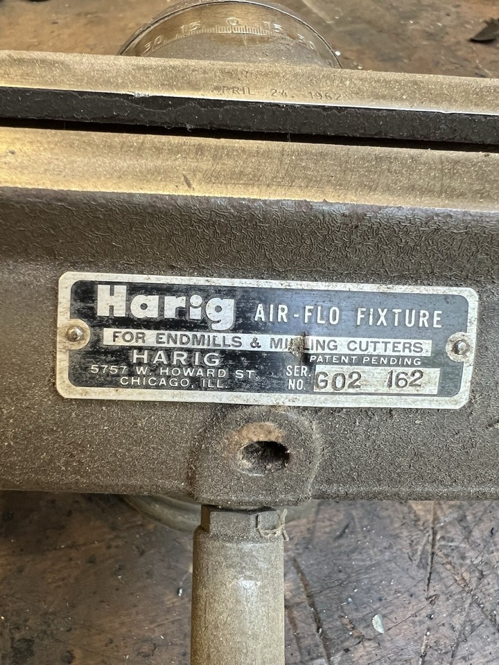 MACHINIST LATHE MILL Harig Air Flow Fixture for End Mills and Milling ...
