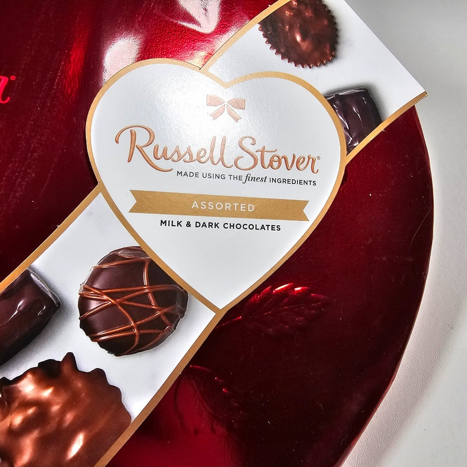 Russell Stover Assorted Milk & Dark Chocolates Heart Shaped Box 10oz ...