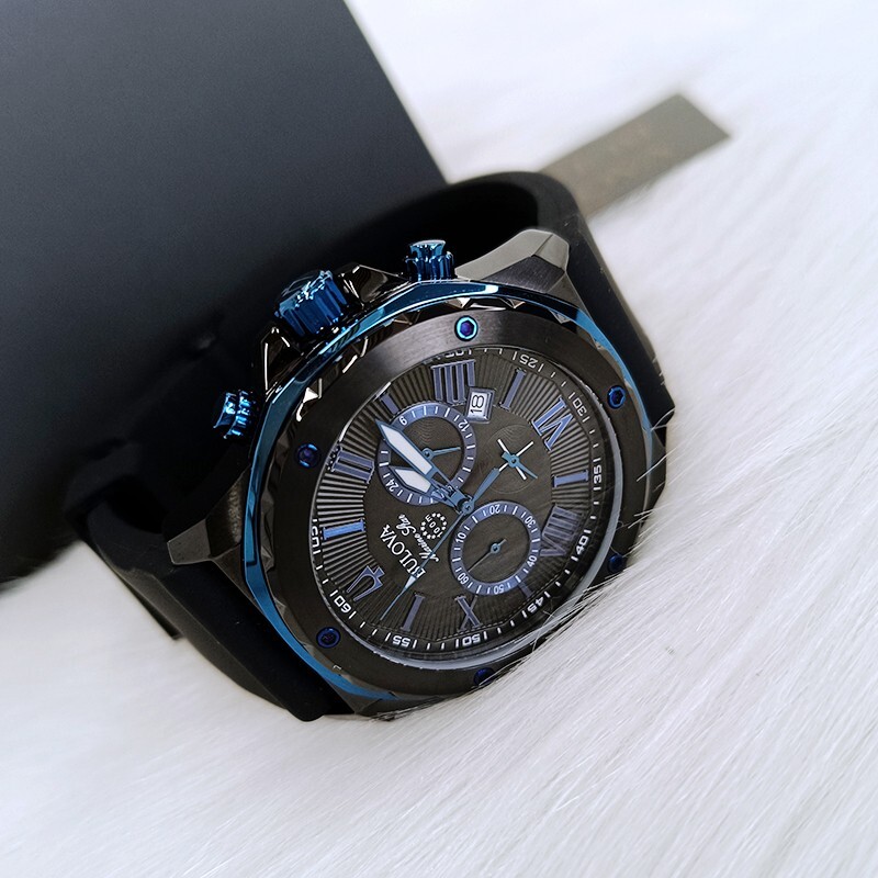 Bulova Marine Star-98B308-Men's Black Rubber Strap Quartz Watch Blue ...