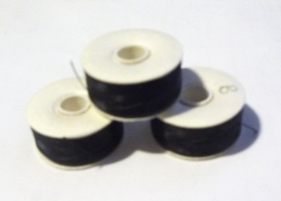 3 Pack Bobbins NYMO Thread (72 Yards each) BLACK - Size B - Fire ...