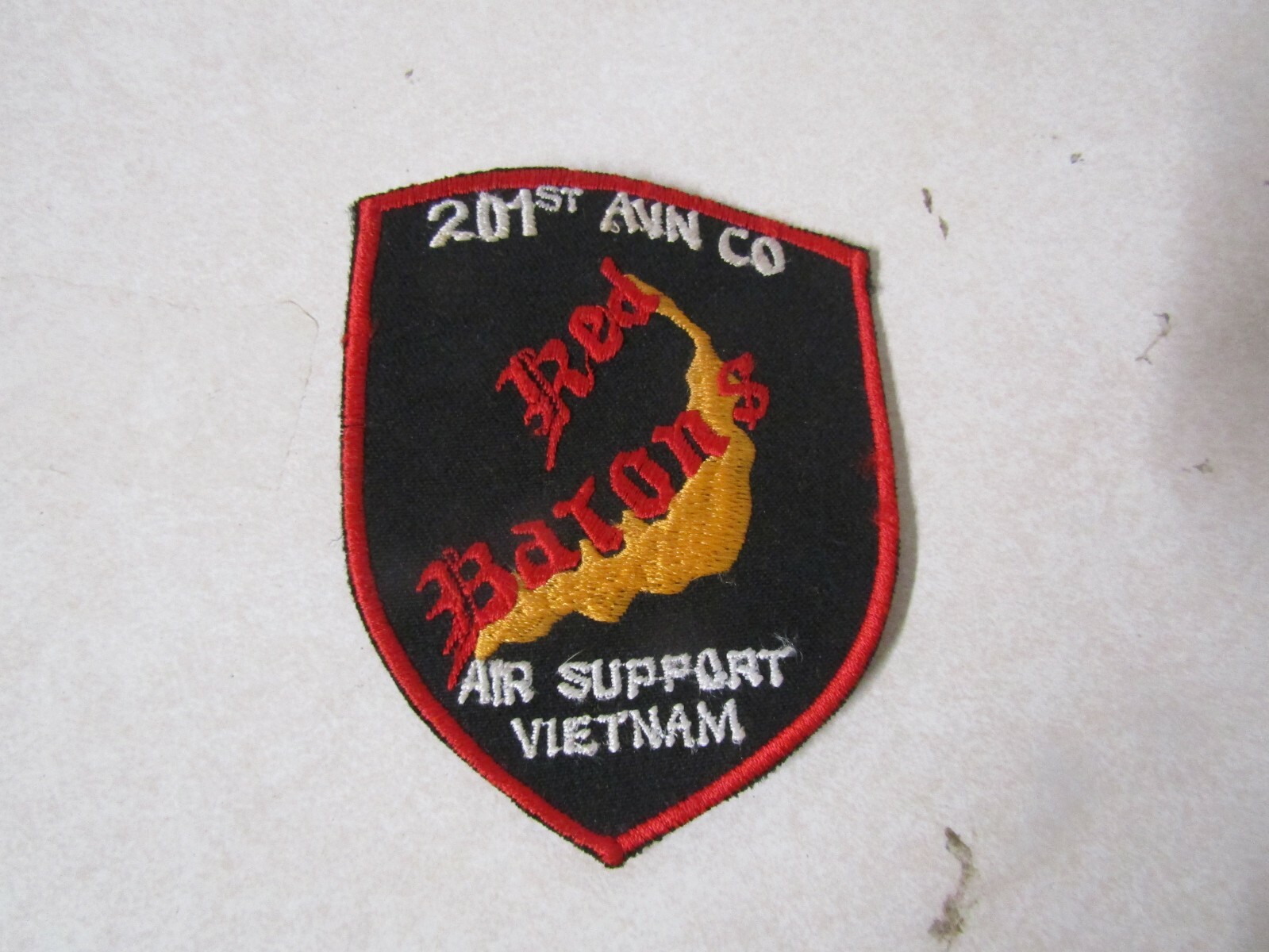 MILITARY PATCH OLD VIETNAM ERA 201ST AVIATION COMPANY BARONS AIR ...