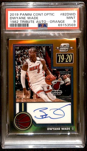 2019-20 Contenders Optic 1982 Orange On Card Auto 15/15 Dwyane Wade PSA ...