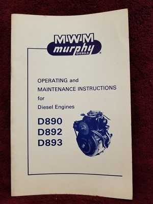 MWM Murphy D890 D892 D893 Diesel Engine Owner Operator Maintenance ...