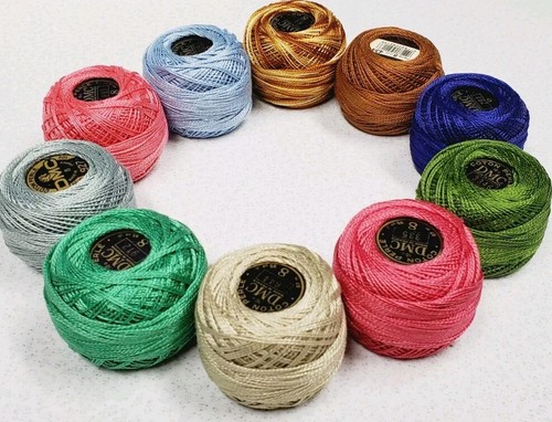 10 Balls DMC #8 Crochet Thread Yarn 95 Yards 10 Different Colors C | eBay