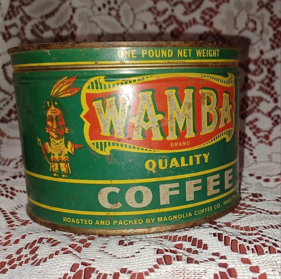 Vintage Wamba Quality Coffee Tin -Magnolia Coffee Company Houston TX ...