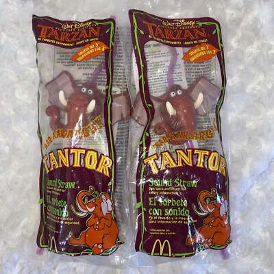 Vintage 1999 Disney's Tarzan Tantor Sound Straw McDonald's Sealed Lot ...