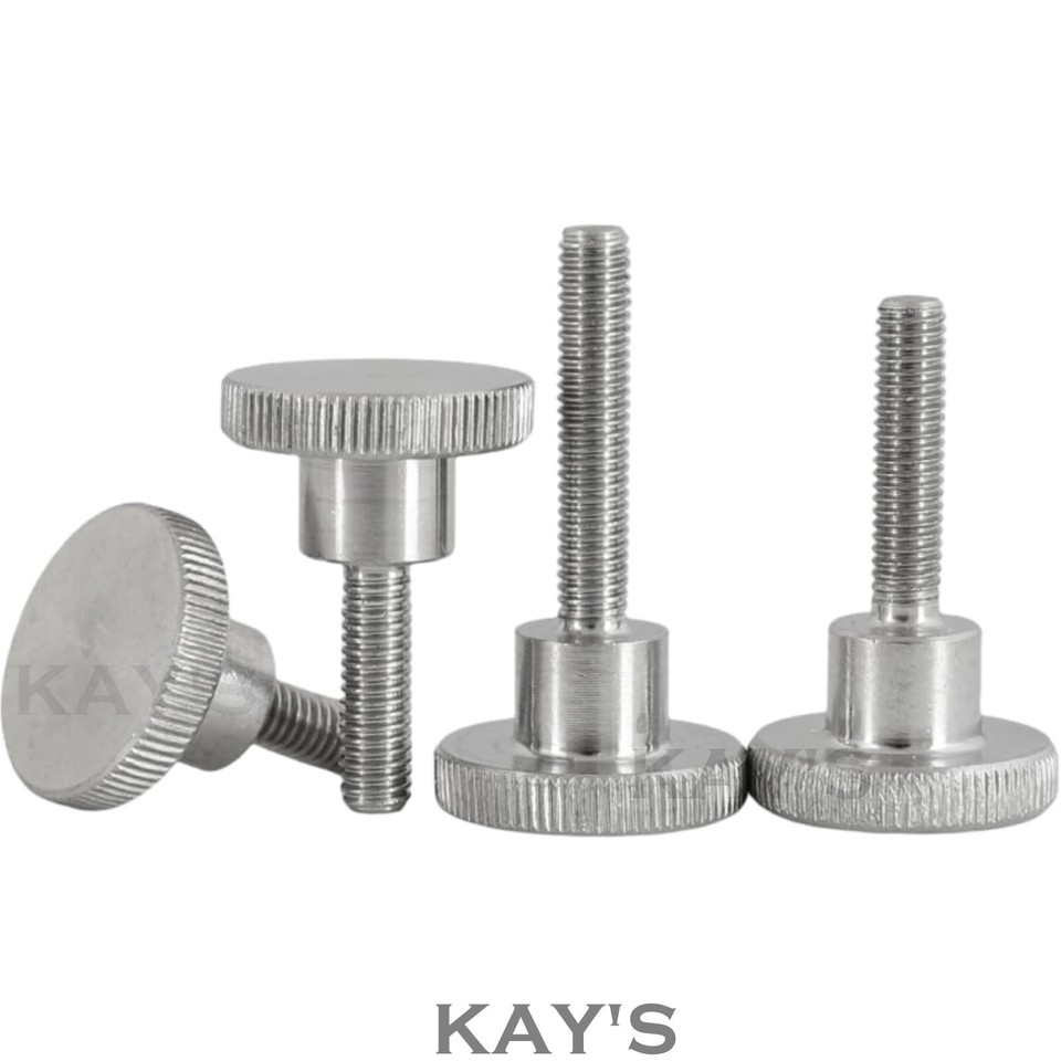 M8 KNURLED THUMB SCREWS WITH SHOULDER A1 STAINLESS STEEL HAND GRIP KNOB ...