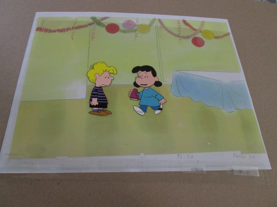 Peanuts Schroeder and Lucy Cel 1983 with piano | eBay