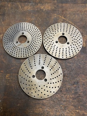 3 Dividing Head Index Plates 3 hole 6-3/8" OD Bore 1-3/8” Rotary Table ...