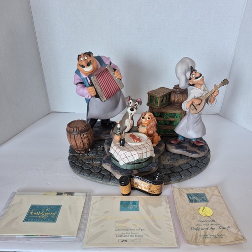 WDCC Disney Lady and the Tramp Bella Notte Set w/Base Title Scroll ...