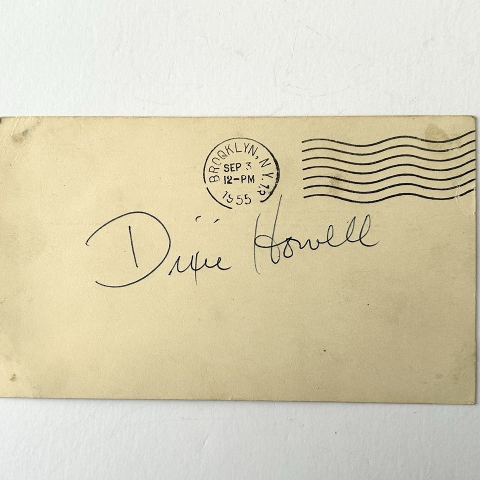 1955 Brooklyn Dodgers Dixie Howell Autograph 1955 World Series Baseball ...