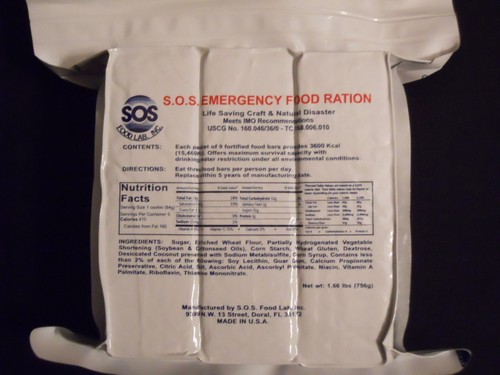 SOS EMERGENCY FOOD RATIONS 10 Packs 3600 Calorie bars FRESH DATES ...