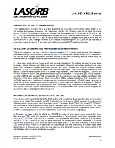 Pangolin LASORB - ESD Protection For Blue Laser Diodes - L44-47-121-683 ...
