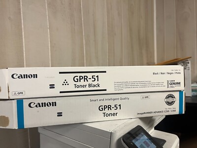 Lot of 2 - Canon GPR-51 Toner Cartridge - Black 8516B003, Cyan 8517B003 ...