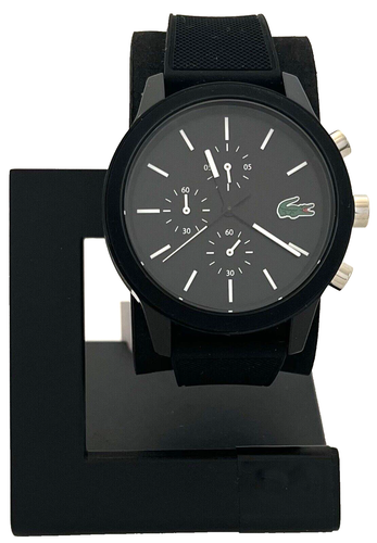 LACOSTE 12.12 CHRONOGRAPH BLACK WATCH WITH BLACK SILICON BAND 2010972 ...