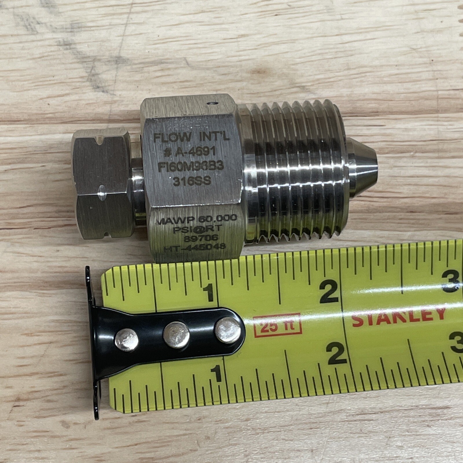 Water Jet Adapter, Flow Int’l # A-4691, F160M96B3, 316SS | eBay