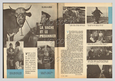 1959 DOCUMENT CINéMA : FILM LA VACHE et le PRISONNIER FERNANDEL 2 pages ...