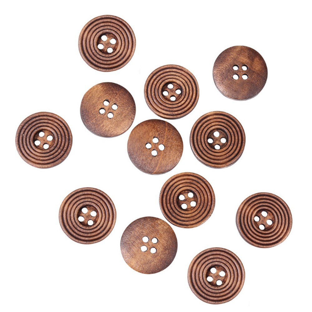 Multicolored Wooden Buttons Wood Decorative Buttons Handmade Buttons ...