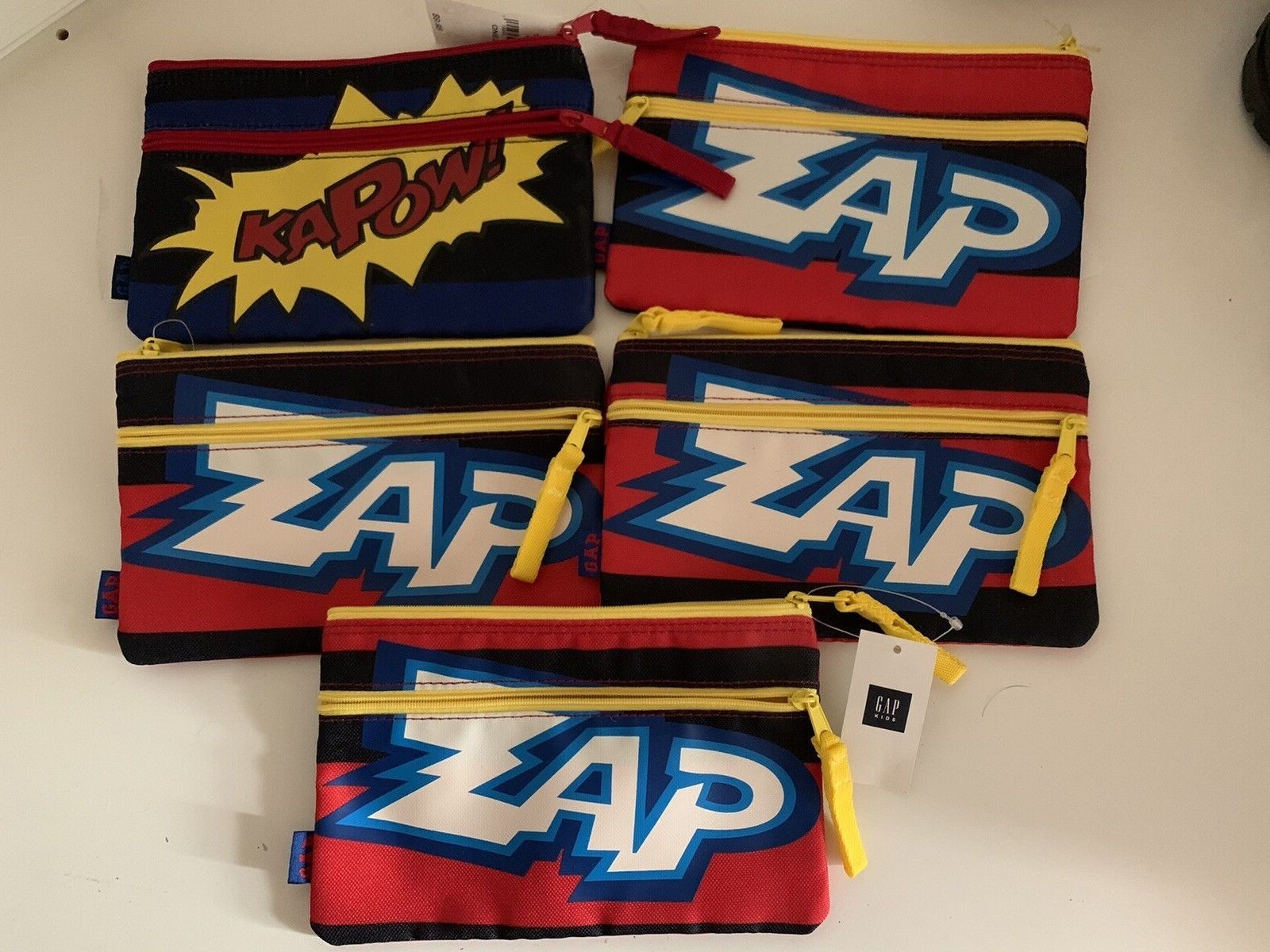 NWT - GapKids Zap! KaPow! Zipper Pencil Pouch Cases - 5 Lots | eBay