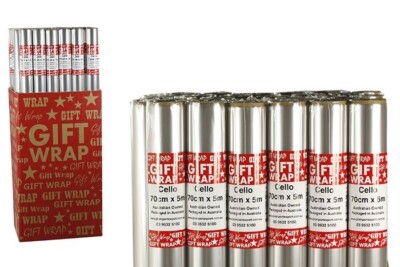 5 x Rolls Cellophane Gift Wrap Cello Wrapping Paper Gift Wrap - 70cm X ...