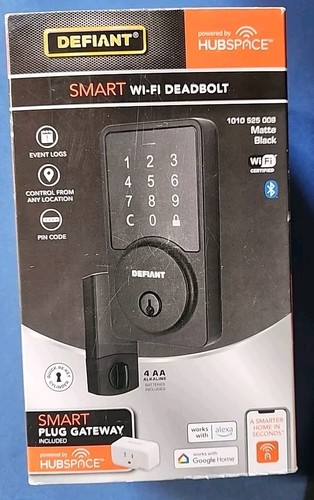 Defiant Hubspace 1010 525 008 Smart WiFi Deadbolt - Matte Black | eBay