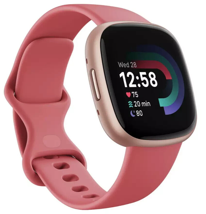 Fitbit Versa 4 Women's GPS Watch - Pink Sand/Copper Rose Aluminium ...