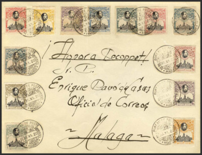 Spain. Alfonso XIII. Cover 297/09. 1920. Complete Series In Front Of ...