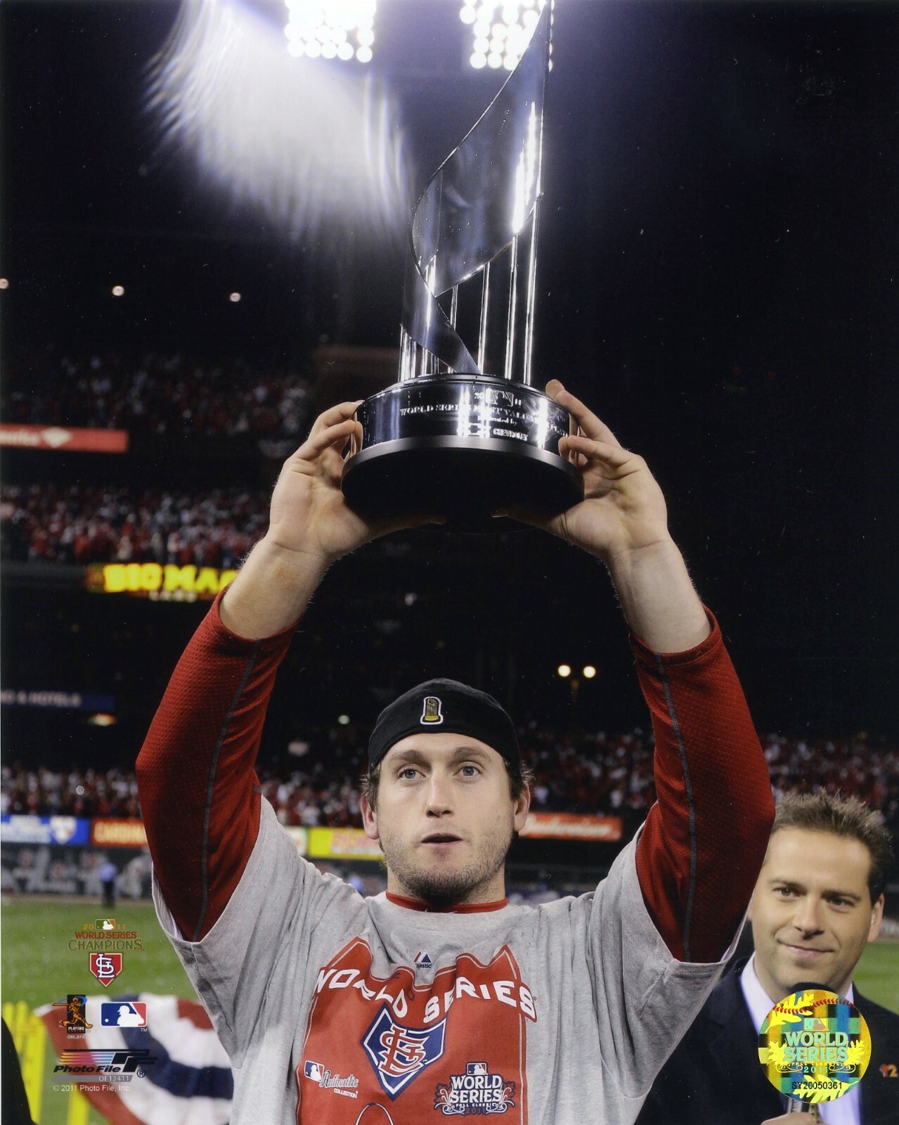 David Freese With 2011 World Series MVP Trophy St. Louis Cardinals ...