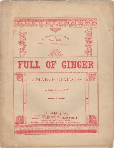 Full Of Ginger March Galop 1893 antique sheet music | eBay