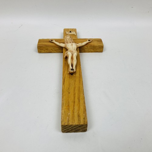 Wood & Plastic Jesus Christ Crucifix Cross 8” x 4” Religious Catholic ...