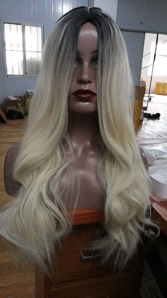 Women Long Straight Wavy Hair Wigs Party Cosplay Vogue Ombre Full Wig ...
